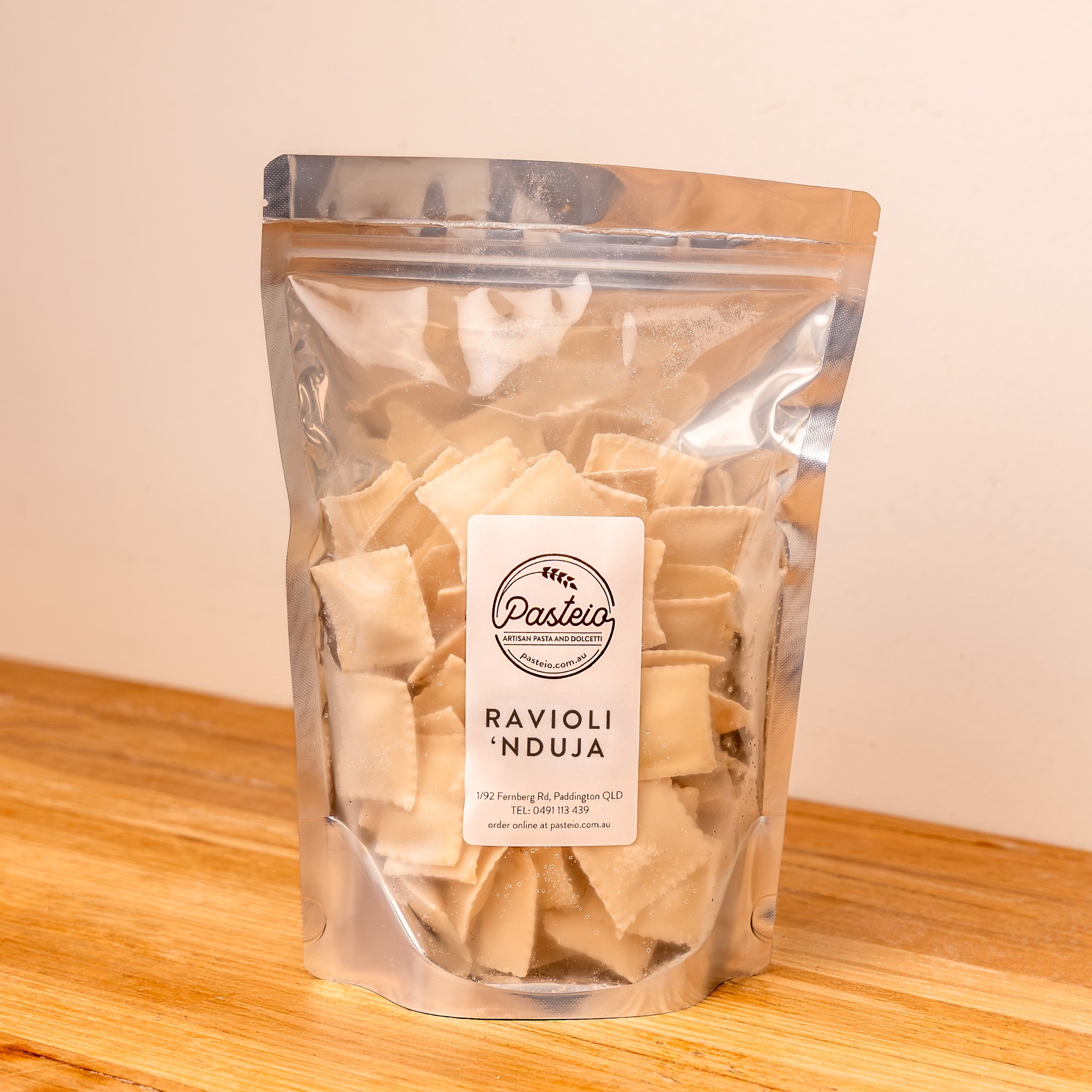 RAVIOLI 'NDUJA (SPICY) 500G PACKET | Pasteio - Artisan Pasta & Dolcetti